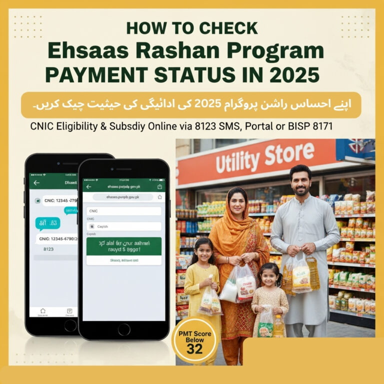 How to Check Ehsaas Rashan Program Payment Status in 2025